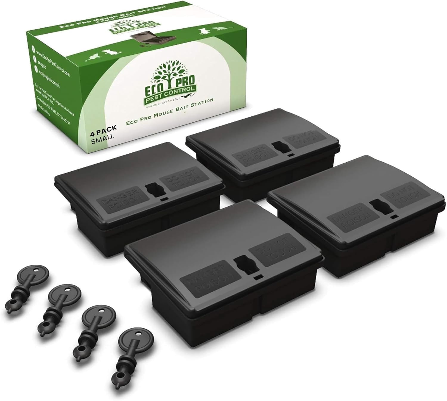 Mouse Bait Station | 4-Pack Indoor & Outdoor Mouse Bait Stations | Bait ...