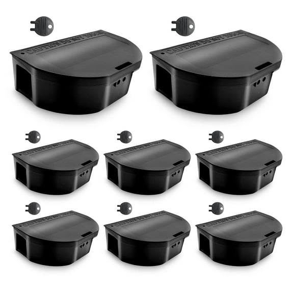 Mouse Bait Station 8-Pack – Tamper-Resistant Rodent Control Boxes with ...