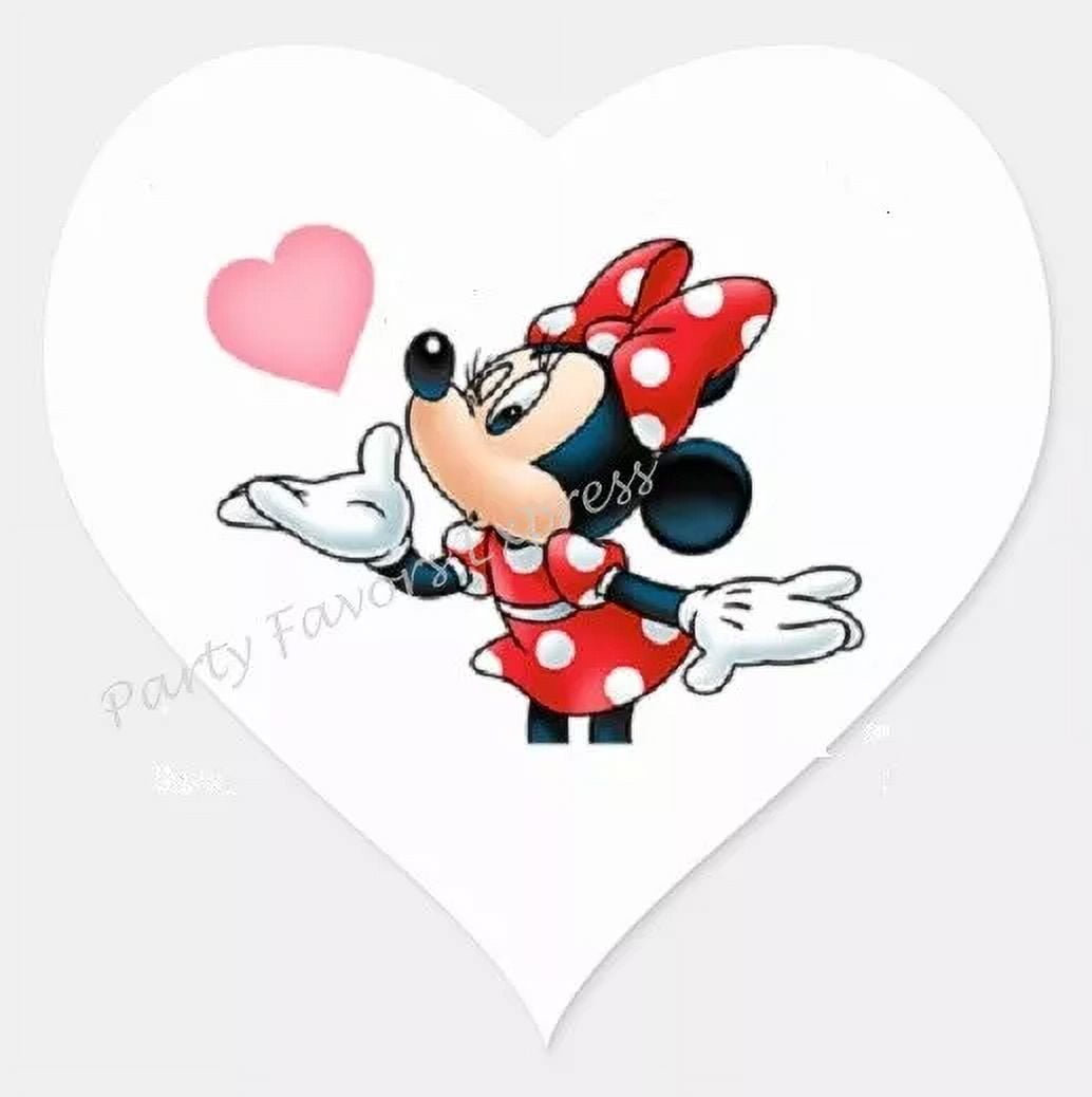 Mouse Blow Kiss Sticker Party Favors Sticker - (Heart Shaped) Envelope ...