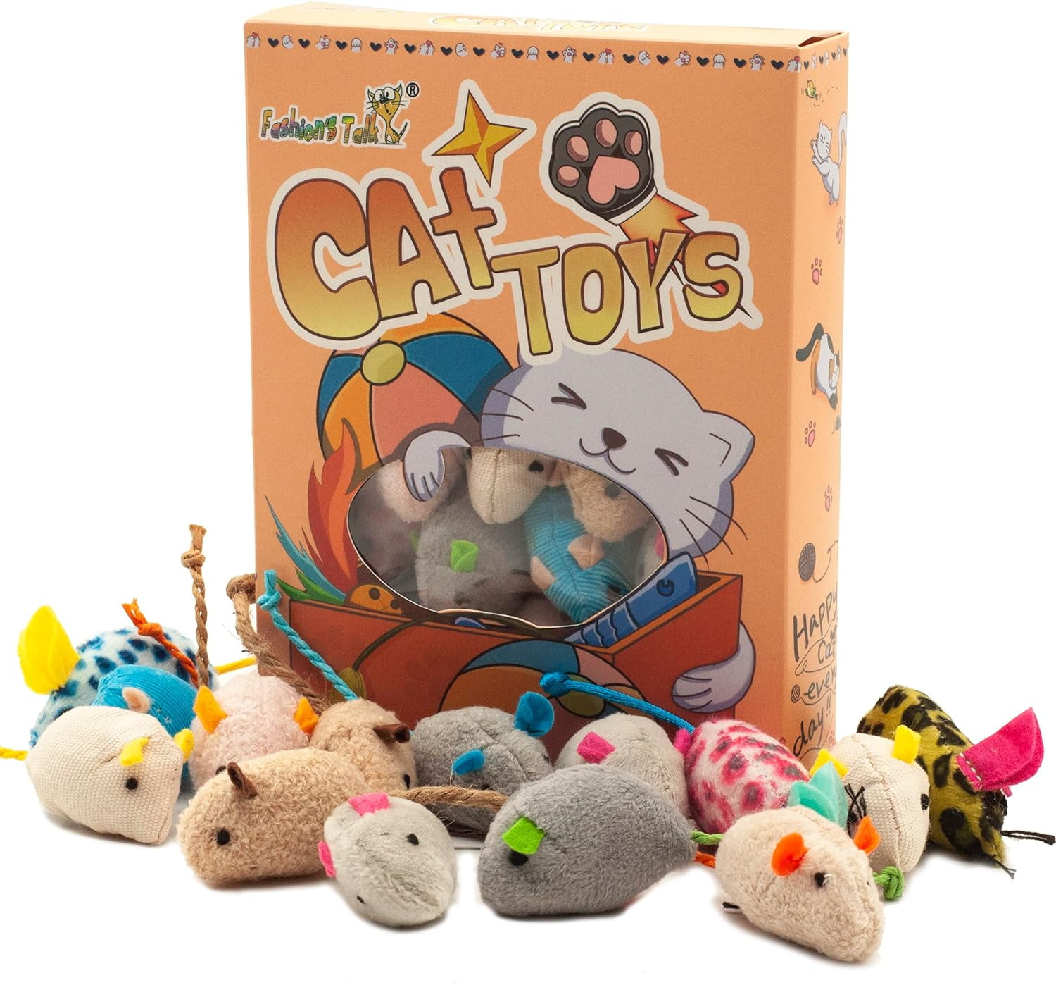 Mouse Cat Toys Soft Plush Catnip Mice Assorted Style Variety Pack 32 ...
