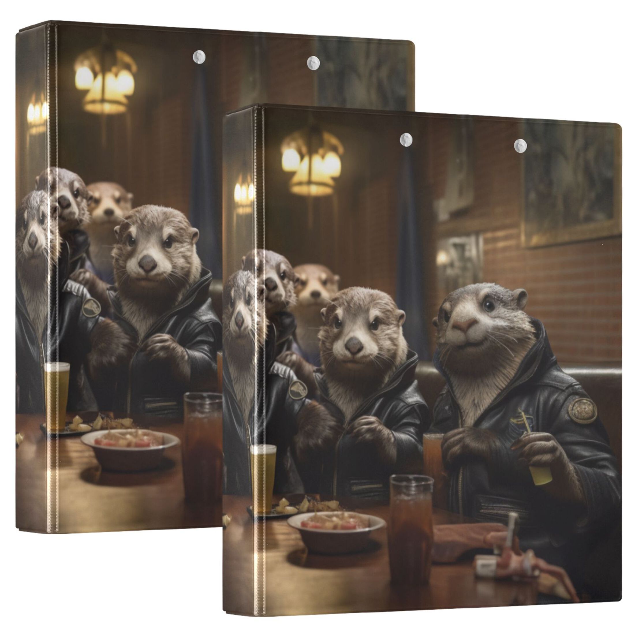 Mouse Drink Lamb Desk 3 Ring Binders 1.5 inch Hardcover File Folders ...
