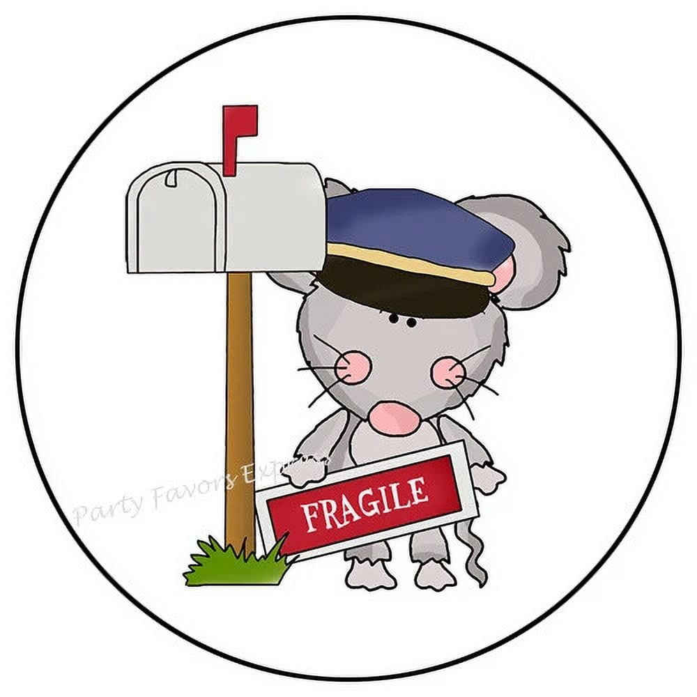 Mouse Fragile Delivery Stickers Party Favors Phone Decal Water Bottle ...
