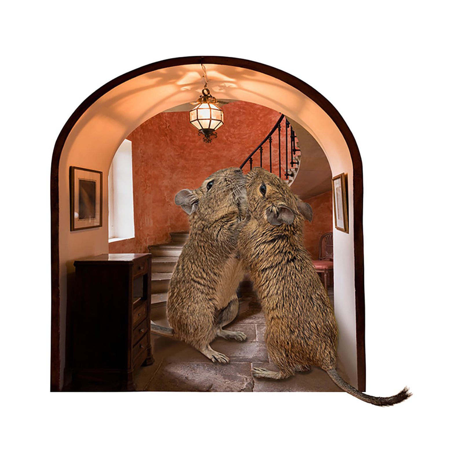 Mouse Hole Wall Stickers No Cats Cartoon Cute Mice Small Wall Decal For ...