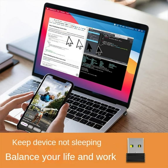 Mouse Jigglers Mover Undetectable Automatic USB Port Shaker Wiggler for Laptop Keeps Computer ...