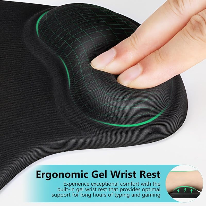 Mouse Pad, 2 Pack Ergonomic Mouse Pads with Comfortable Gel Wrist Rest ...