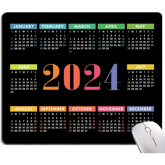 Mouse Pad, 2024 Calendar Mouse Pad, Cute Square Waterproof Mouse Mat ...