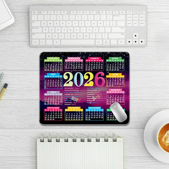 Mouse Pad - 2026 Calendar Compact Desk Mat for Office Use, Enhanced ...