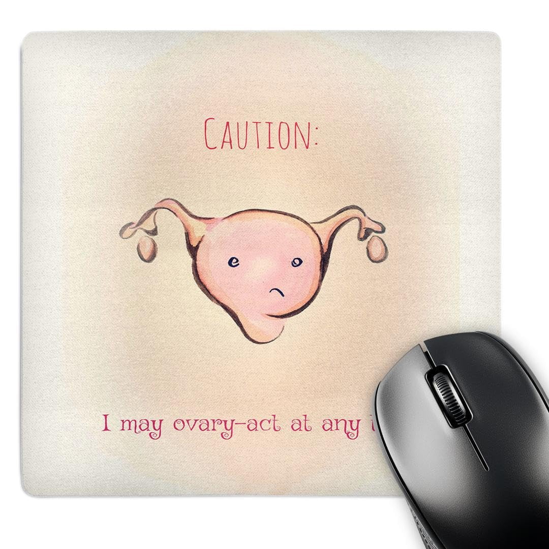 Mouse Pad A Cartoon Watercolor Illustration of A Uterus and Ovaries ...