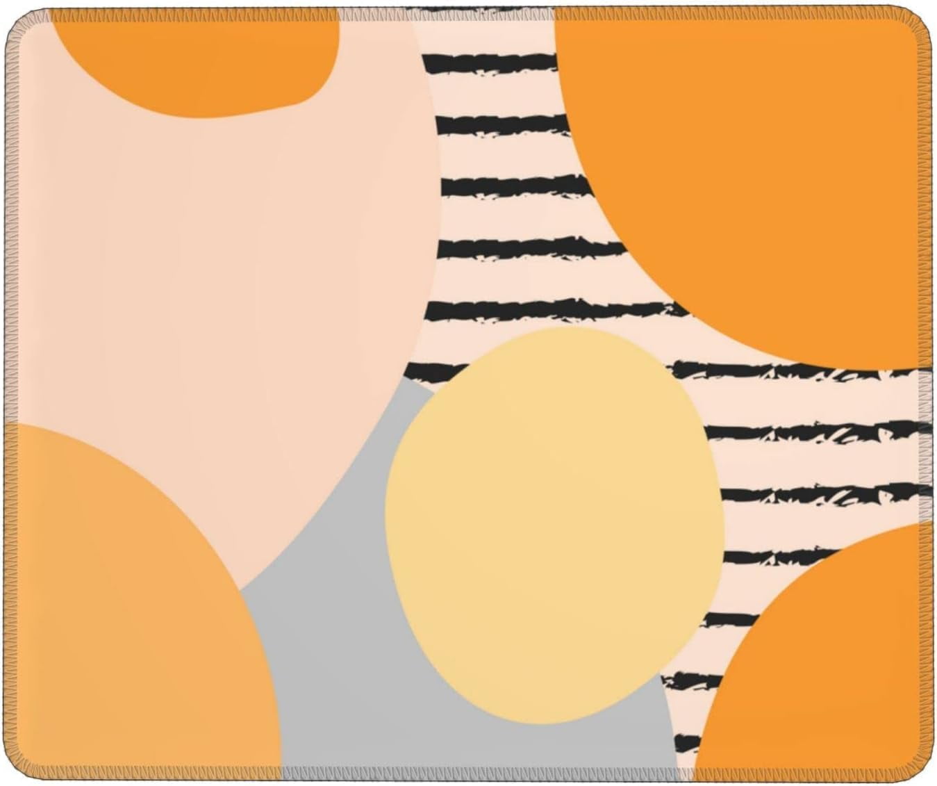 Mouse Pad Abstract Orange Circular Stripes Aesthetic Art AntiSlip ...