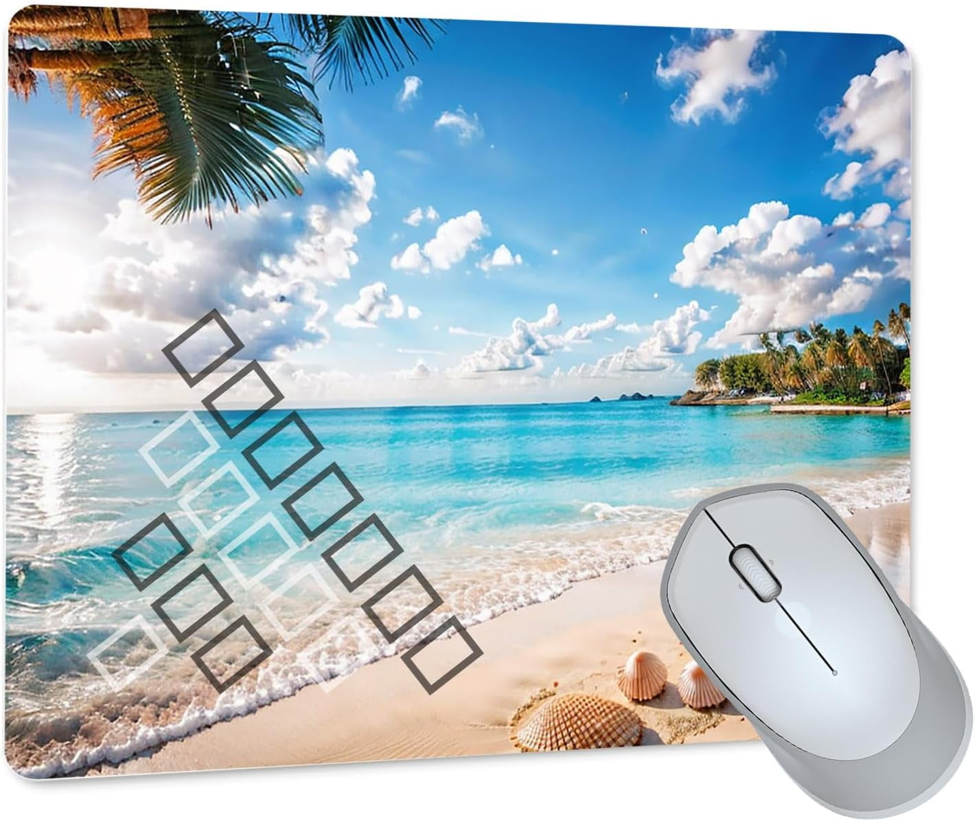 Mouse Pad Beach and Coconut Trees Cute Mouse Mat Computer Mousepad with ...