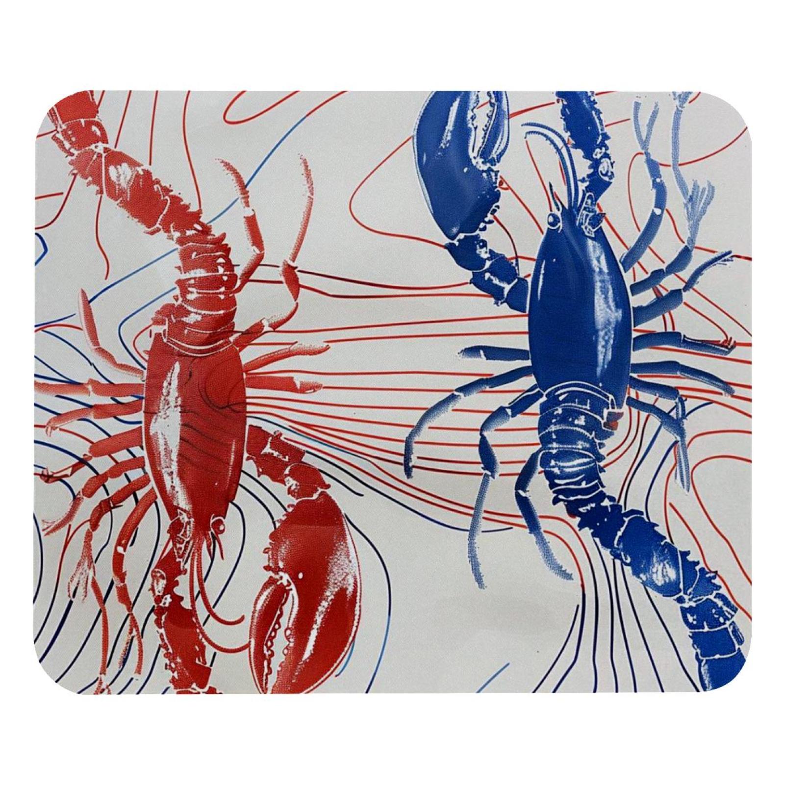 Mouse Pad with Blue Red Lobster Pattern - Computer Mouse Mat with Anti ...