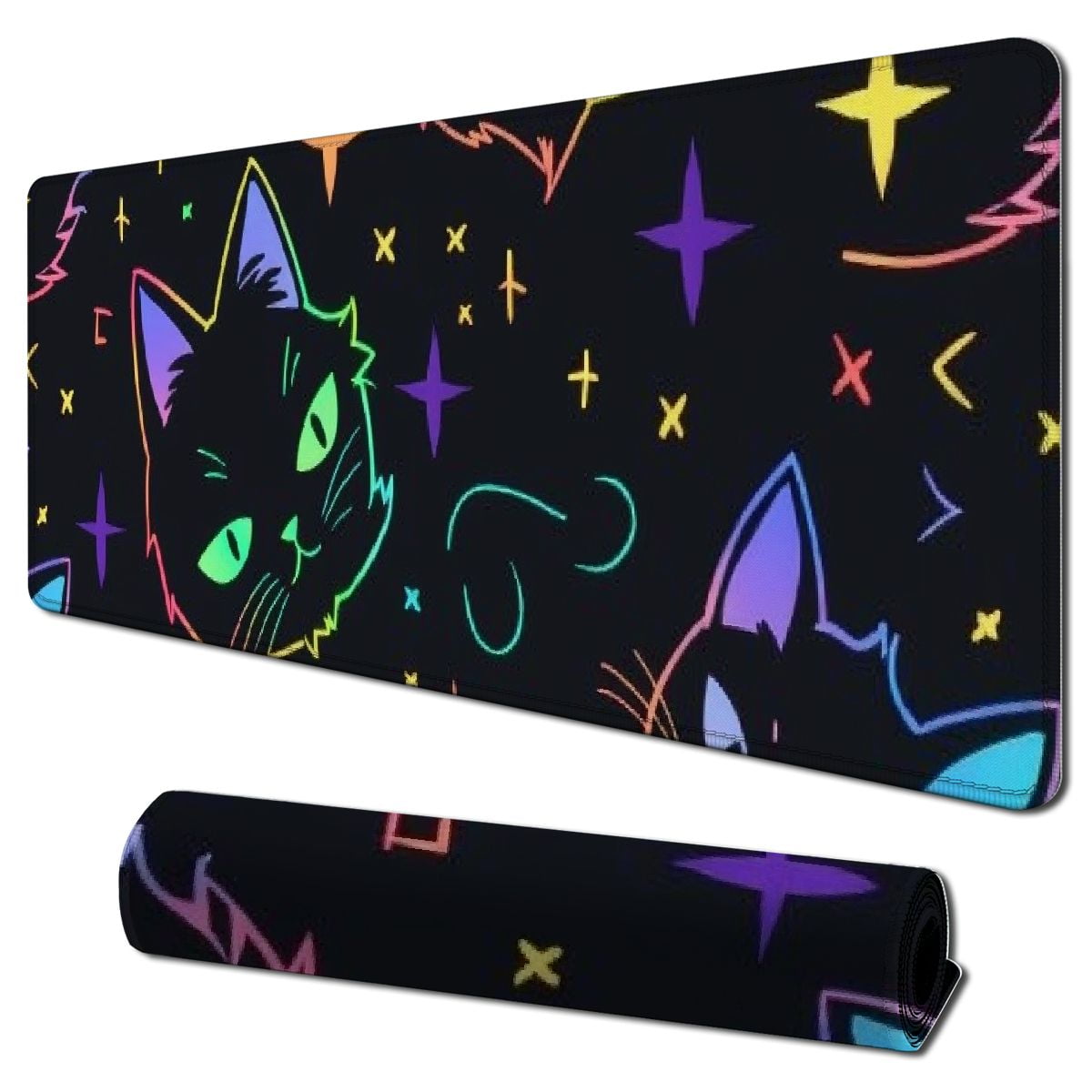 Mouse Pad Colorful Mouse Pad Halloween Cat Desk Mats on Top of Desks ...