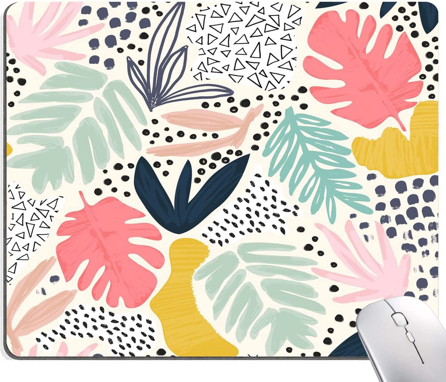 Mouse Pad, Colorful Palm Tropical Plants Mouse Pad, Square Waterproof ...