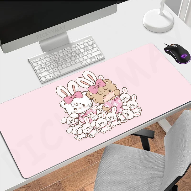 Mouse Pad Cute Cat Large Gamer Mousepad Kawaii Bear Keyboard Mat XXXL ...