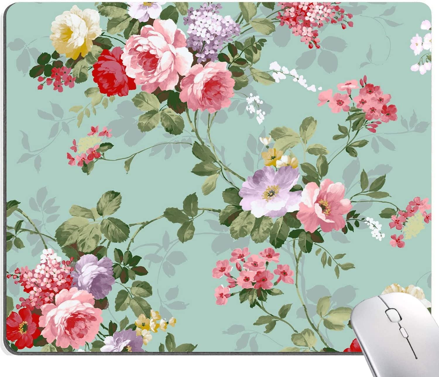 Mouse Pad, Cute Flower Mouse Pads, Square Washable Cloth Personalized ...