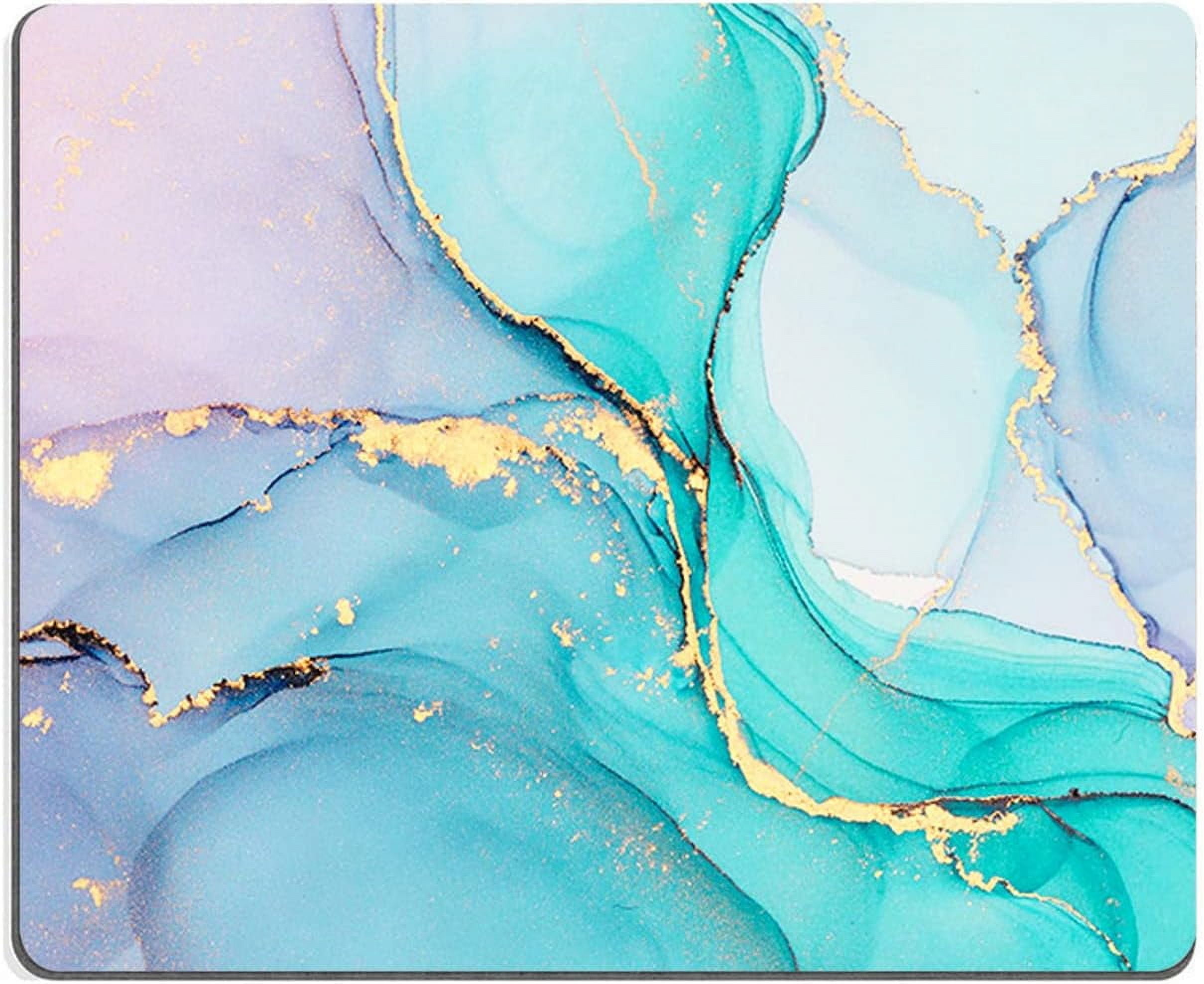 Mouse Pad, Cyan Blue Marble Mouse Pad, Washable Square Cloth Mousepad ...