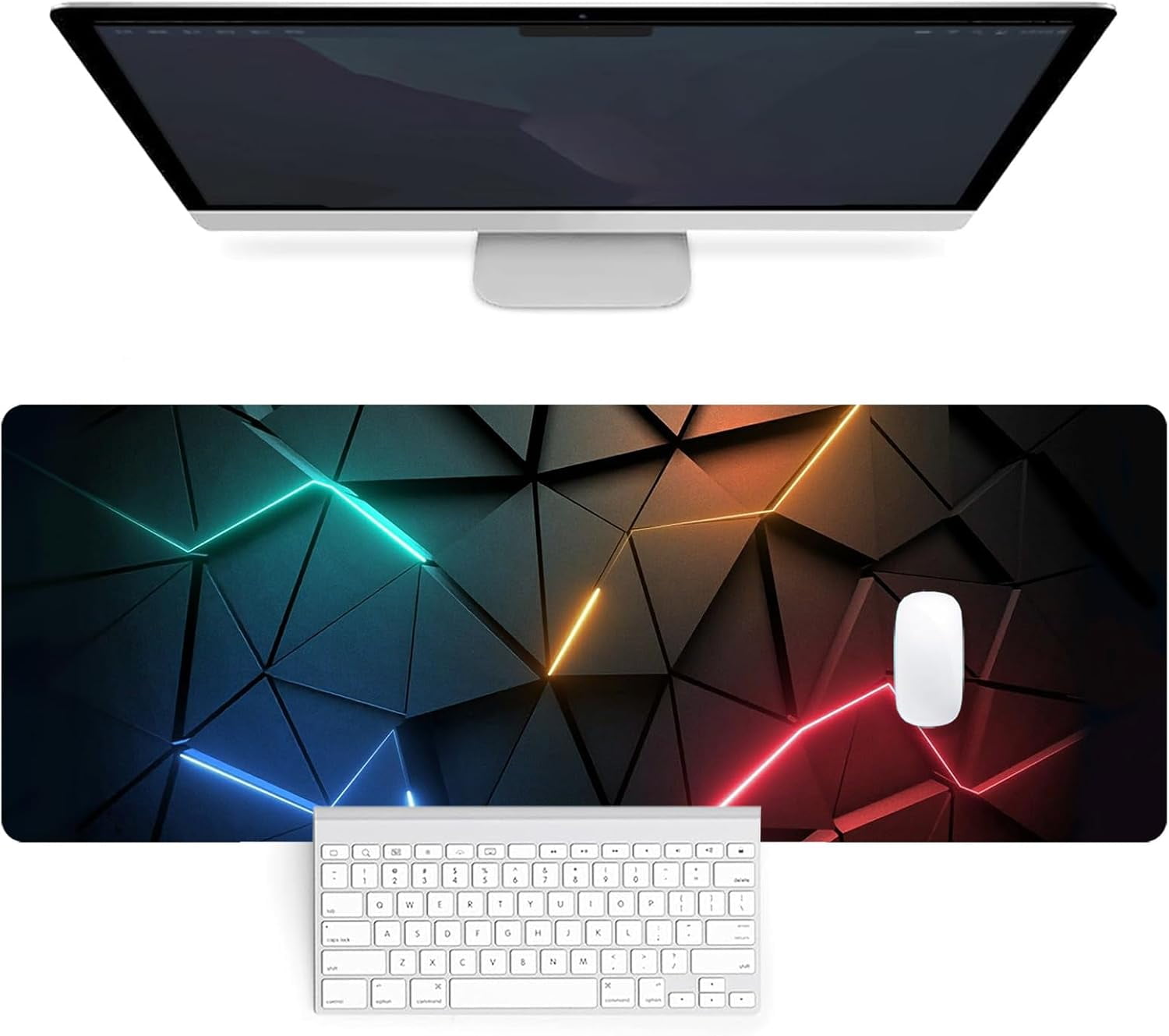 Mouse Pad Desk Pad, Extended Large Gaming Mousepad 3D Computer Game Mouse Mat Desk Mat with ...