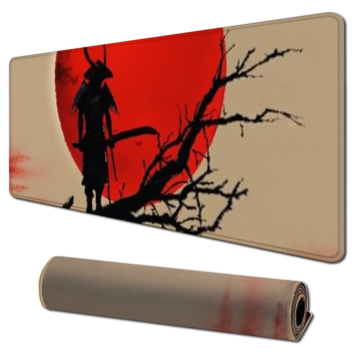 Mouse Pad Fantasy Japanese Anime Samurai Silhouette Computer Desk Mat ...