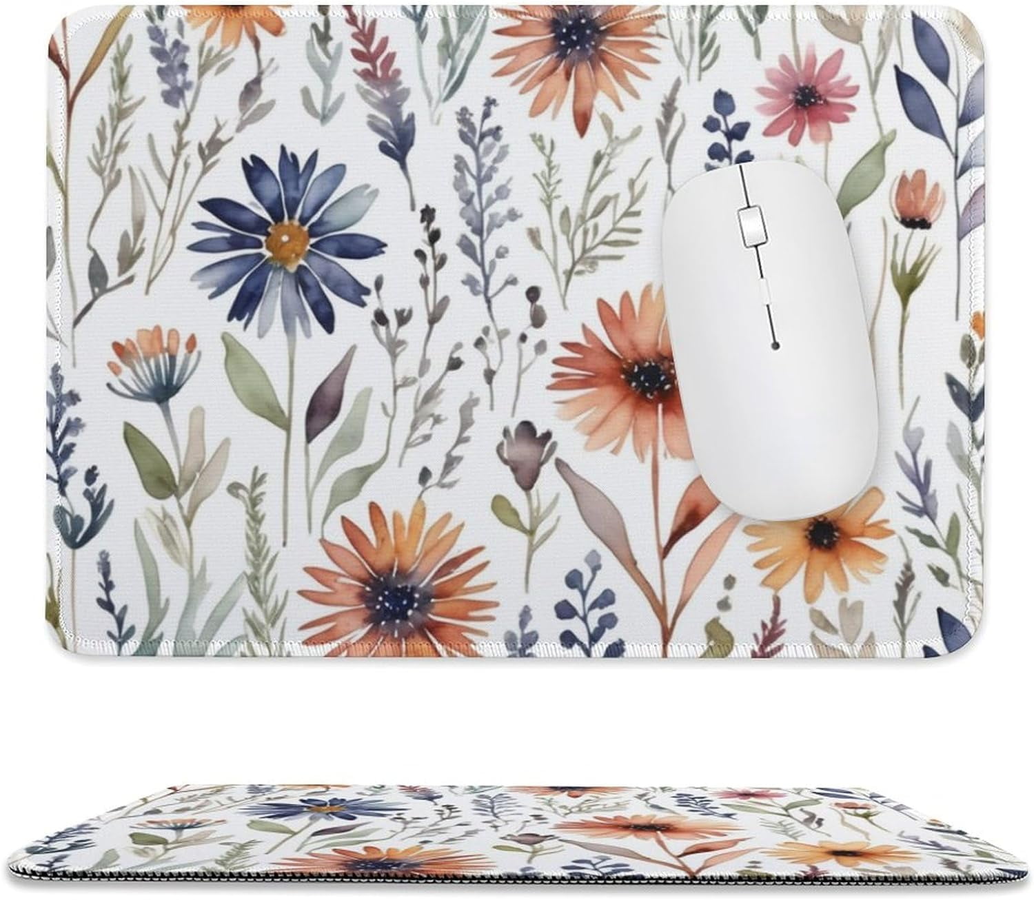 Mouse Pad with Flower Design, Non-Slip Rubber Base Mouse Mat for Home ...