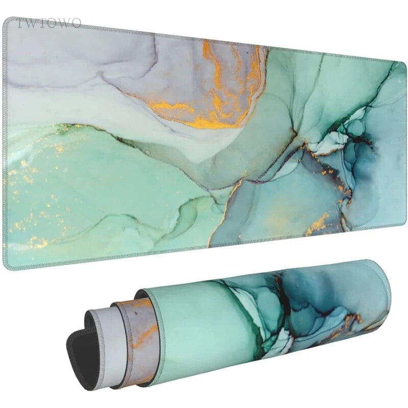 Mouse Pad Gamer Green MarbleCustom Large Computer Mousepadkeyboard pad ...