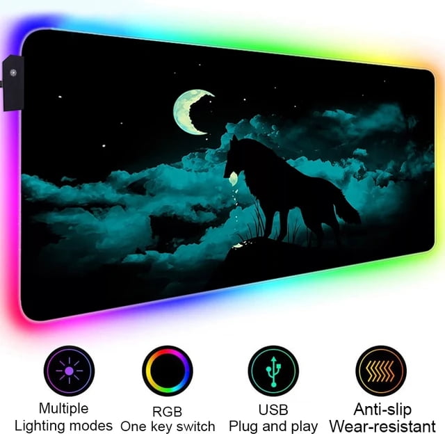 Mouse Pad Gamer Mats Animal Wolf Mousepad XXL Gaming Keyboard Speed ...