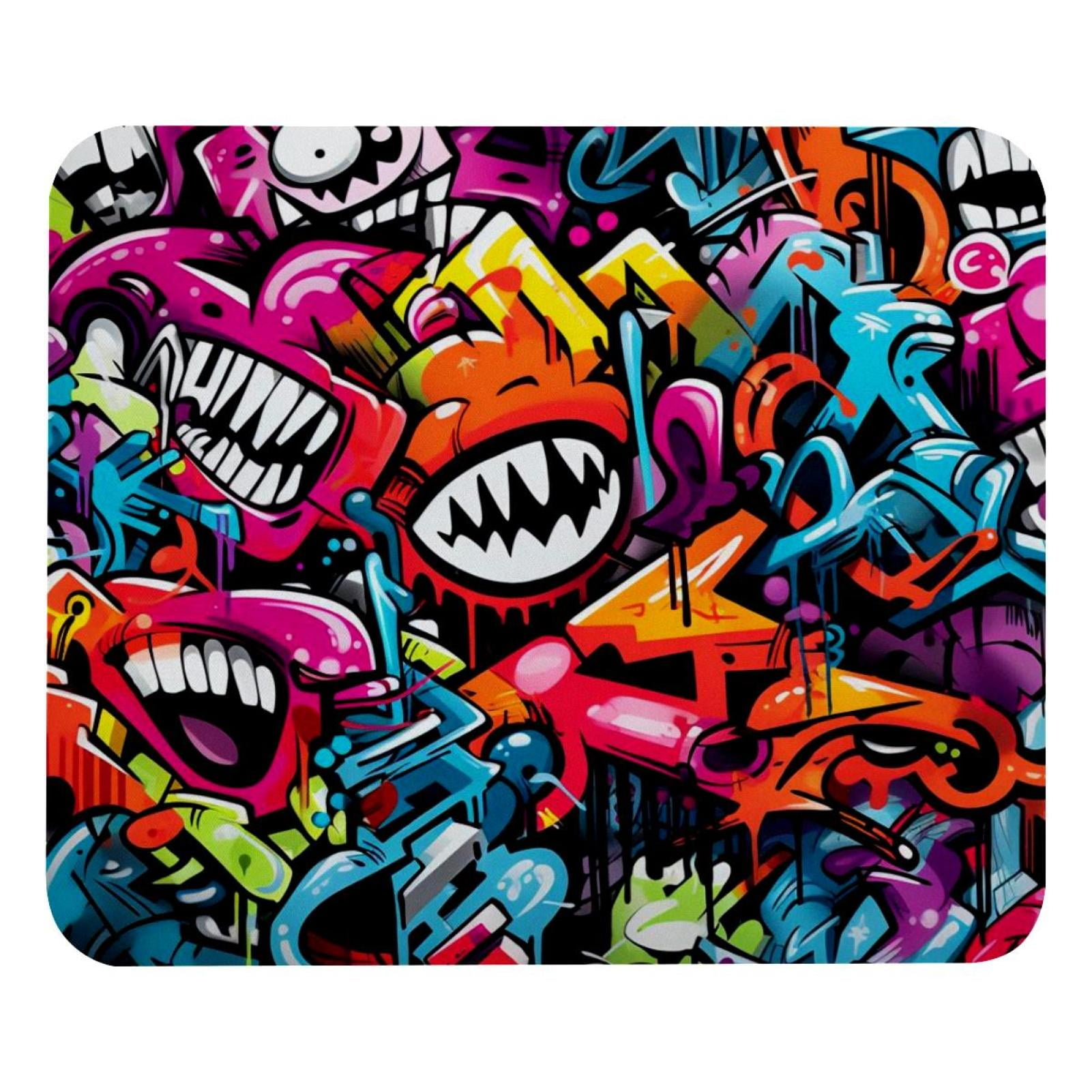 Mouse Pad with Graffiti Colorful - Computer Mouse Mat with Anti-Slip ...