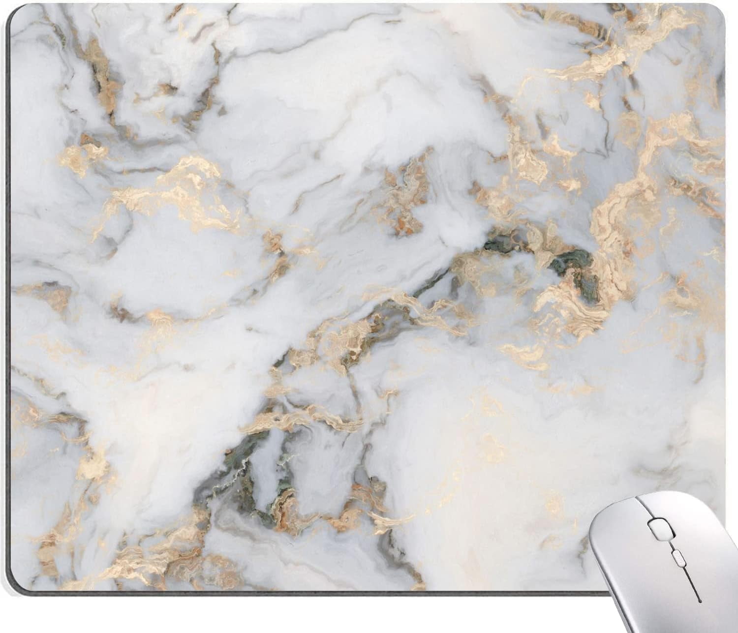 Mouse Pad, Gray Gold Marble Mouse Pad, Premium-Textured Marbling Mouse ...