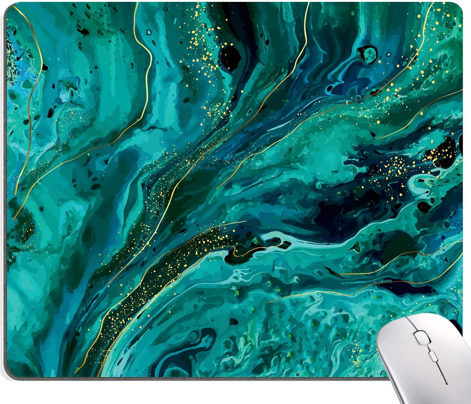 Mouse Pad, Green Marble Mouse Pad Non-Slip Rubber Base Gaming MousePads ...