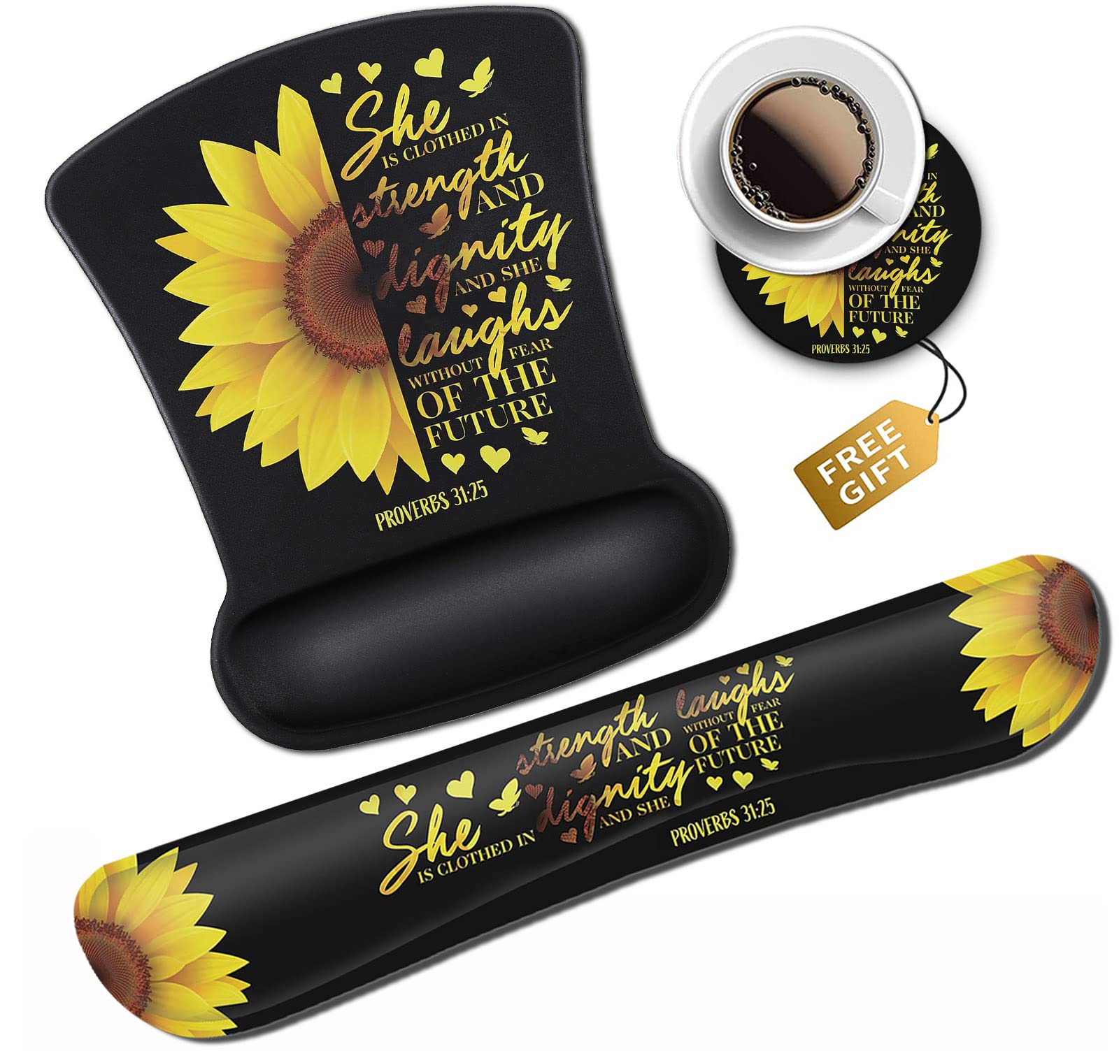 Mouse Pad Keyboard Wrist Rest Coaster, Mouse Support Set Ergonomic ...