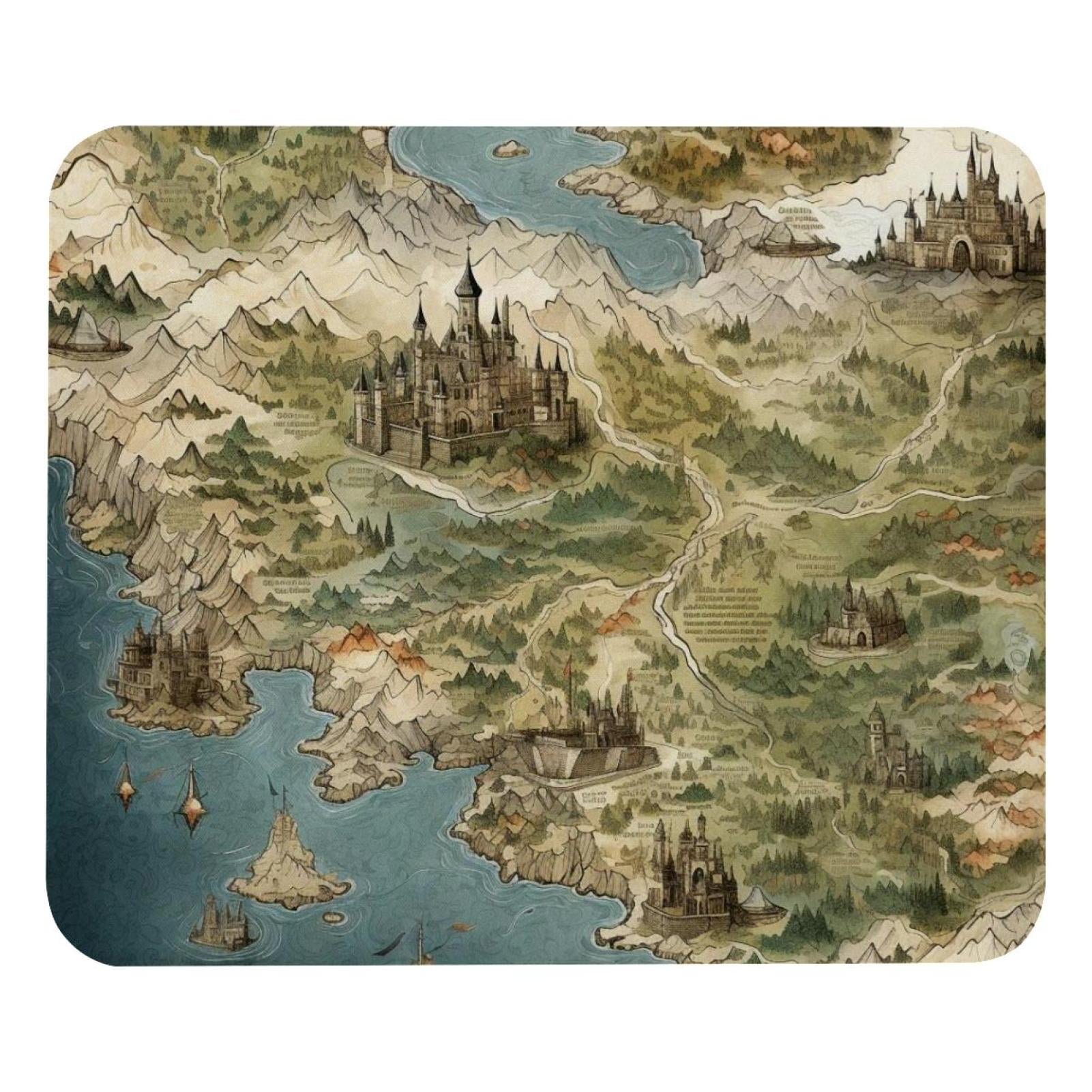 Mouse Pad with Map Tiles Print - Computer Mouse Mat with Anti-Slip ...