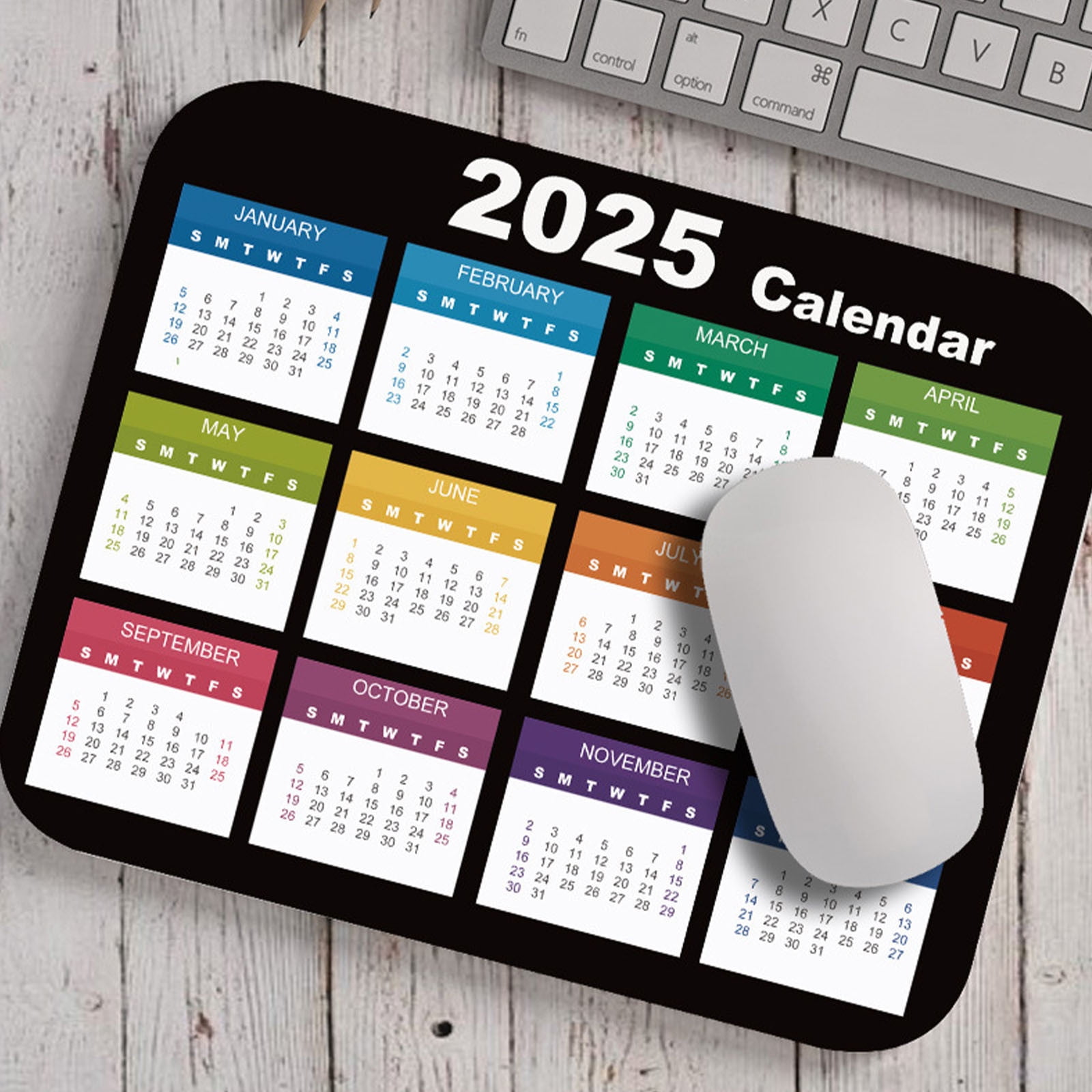 Mouse Pad Mouse Pads for Desk 2025 Mouse Pad Calendar Full English ...