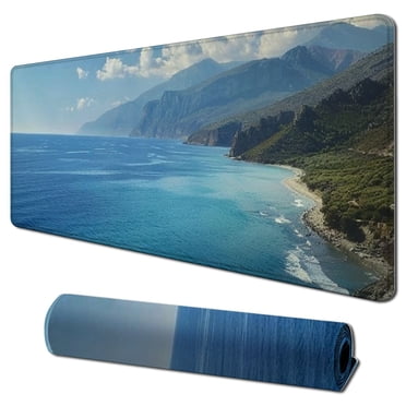 Oversized Gaming Desk Mat with Non-Slip Base, Topographic Contour (31 ...
