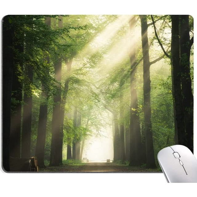 Mouse Pad, Natural Forest Mouse Pad, Rectangle Mouse Mat Square ...
