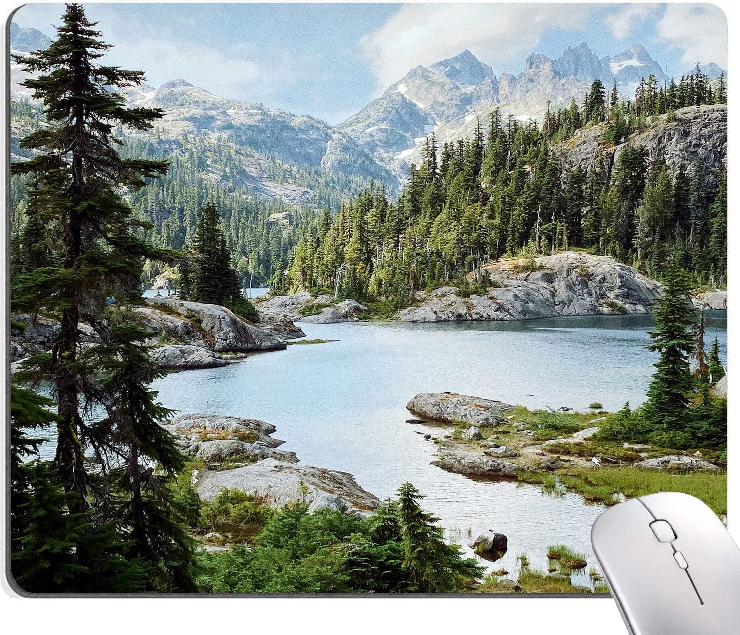 Mouse Pad Natural Landscape Mouse Pad Forest Waterfall Mousepad Premium ...