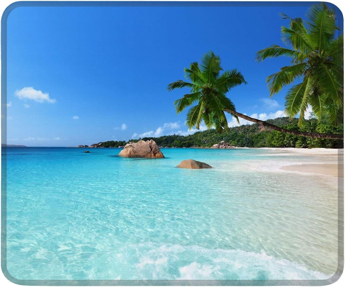 Mouse Pad Non-Slip Rubber Base PC Mousepad Beach Coconut Trees ...