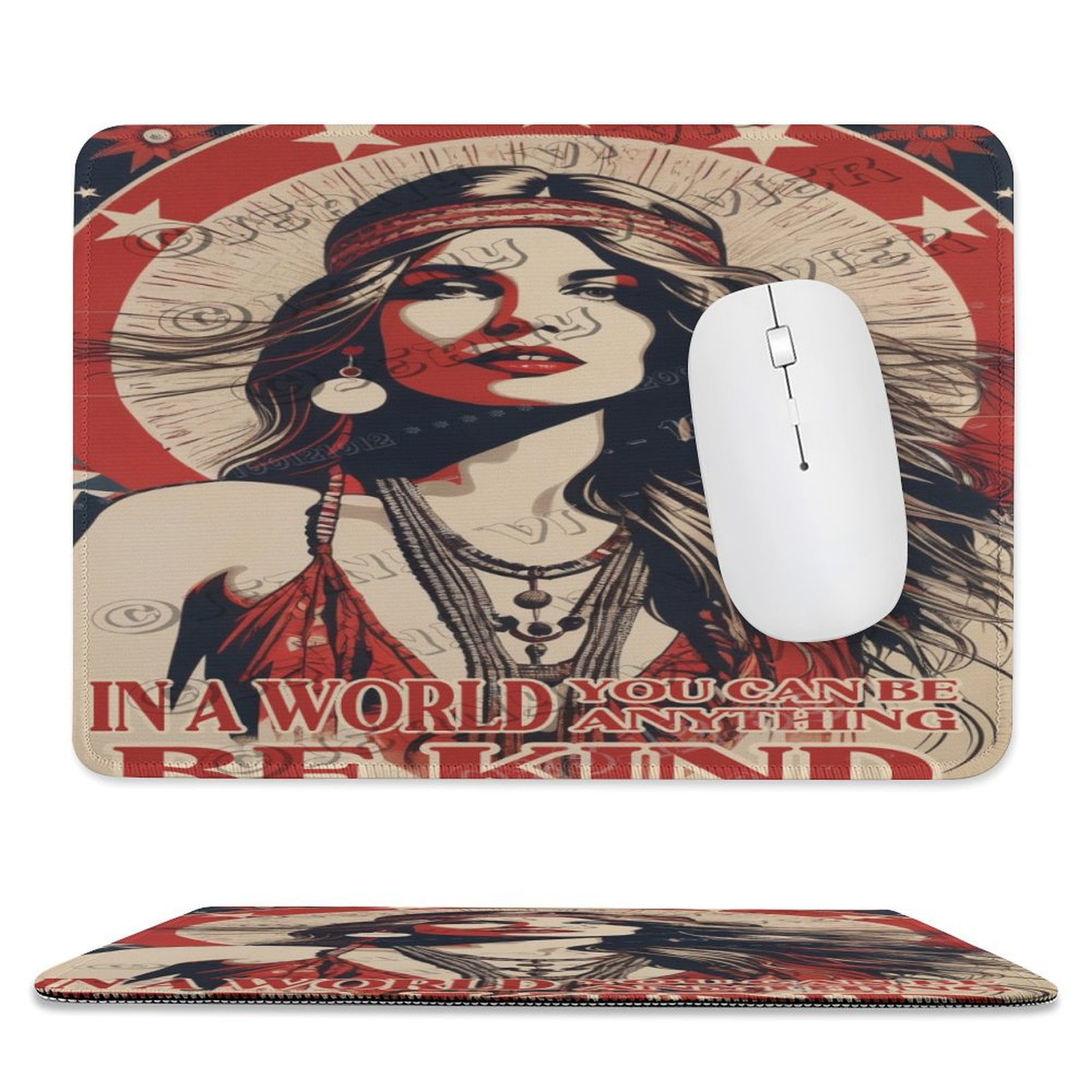 Mouse Pad, Non-Slip Rubber Base Mouse pad with Stitched Edge,Hippie ...