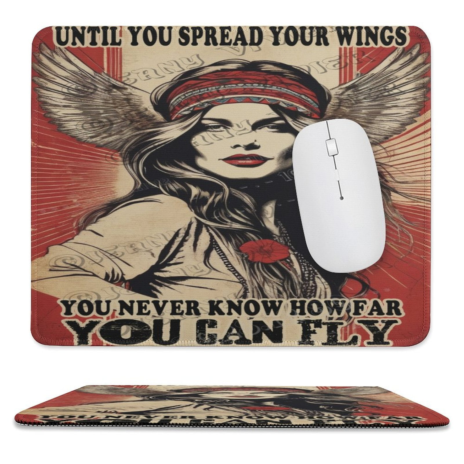 Mouse Pad, Non-Slip Rubber Base Mouse pad with Stitched Edge,Hippie ...