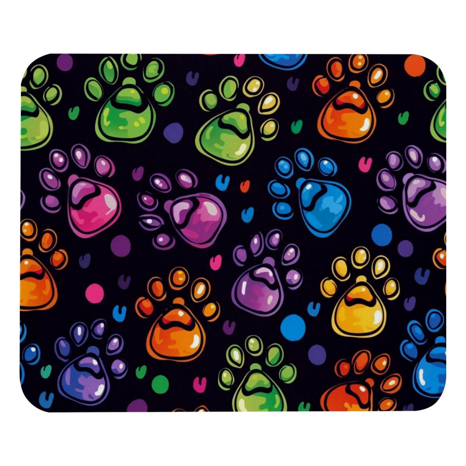 Mouse Pad with Paw Prints Cartoon - Computer Mouse Mat with Anti-Slip ...