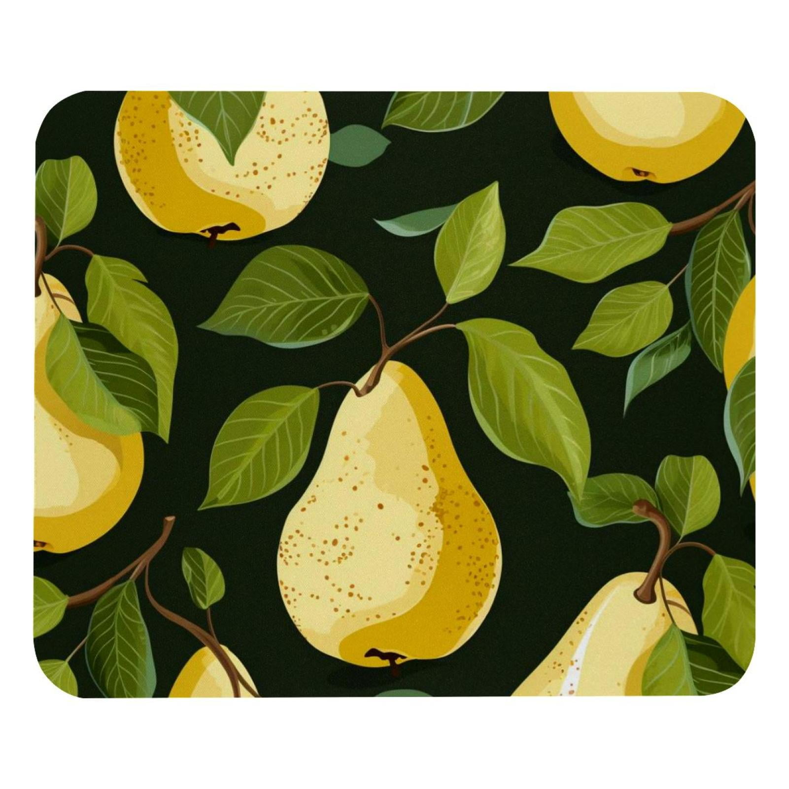 Mouse Pad with Pear Leaves Green - Computer Mouse Mat with Anti-Slip ...