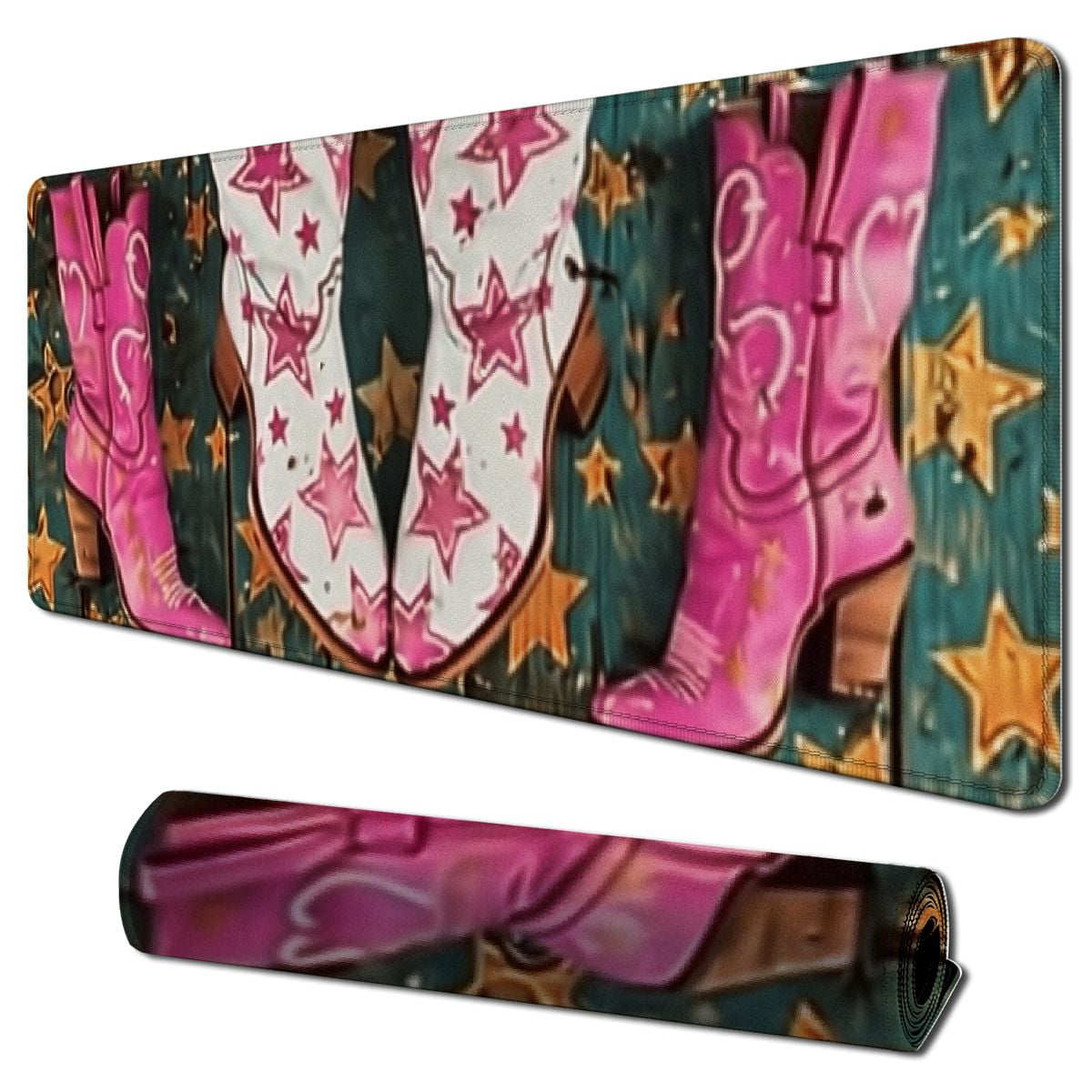 Mouse Pad Pink Cowgirl Boots Mouse Pad Western Desk Mats on Top of ...