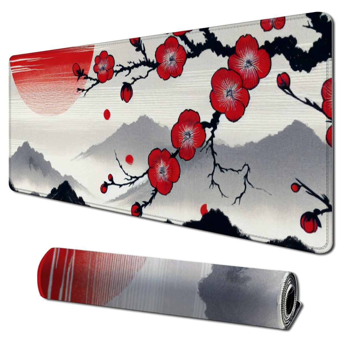 Mouse Pad Pink Full Desk Japanese Sakura Mousepad Extended Large Non ...