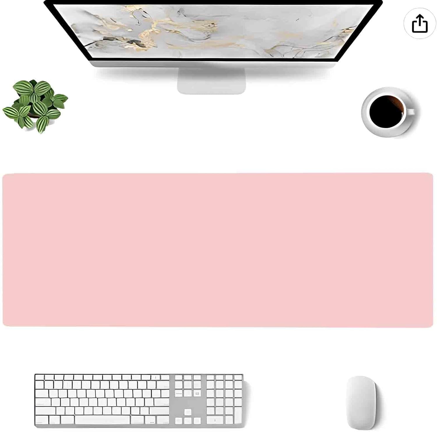 Mouse Pad Pink, Large Office Decor Desk Mat, Non-Slip Rubber Desk Pad ...