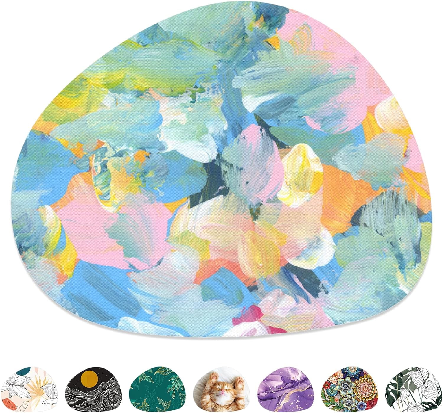 Mouse Pad, Premium-Textured Oval Computer Pad, 8.7" x 7.1" Thick 3 mm ...