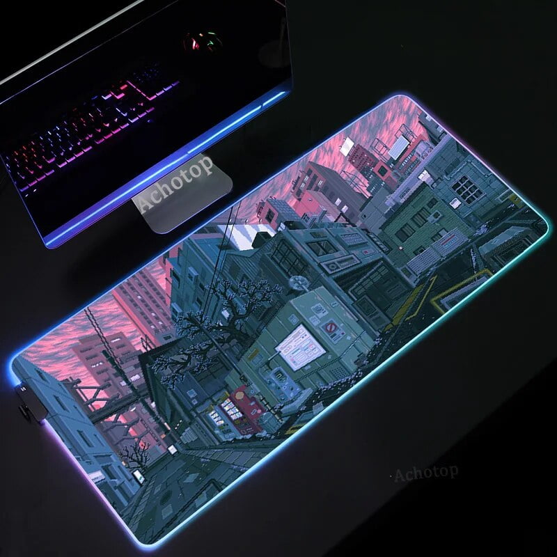 Mouse Pad RGB Gabinete Gamer PC Computer Anime Keyboard Mouse Mat Led ...
