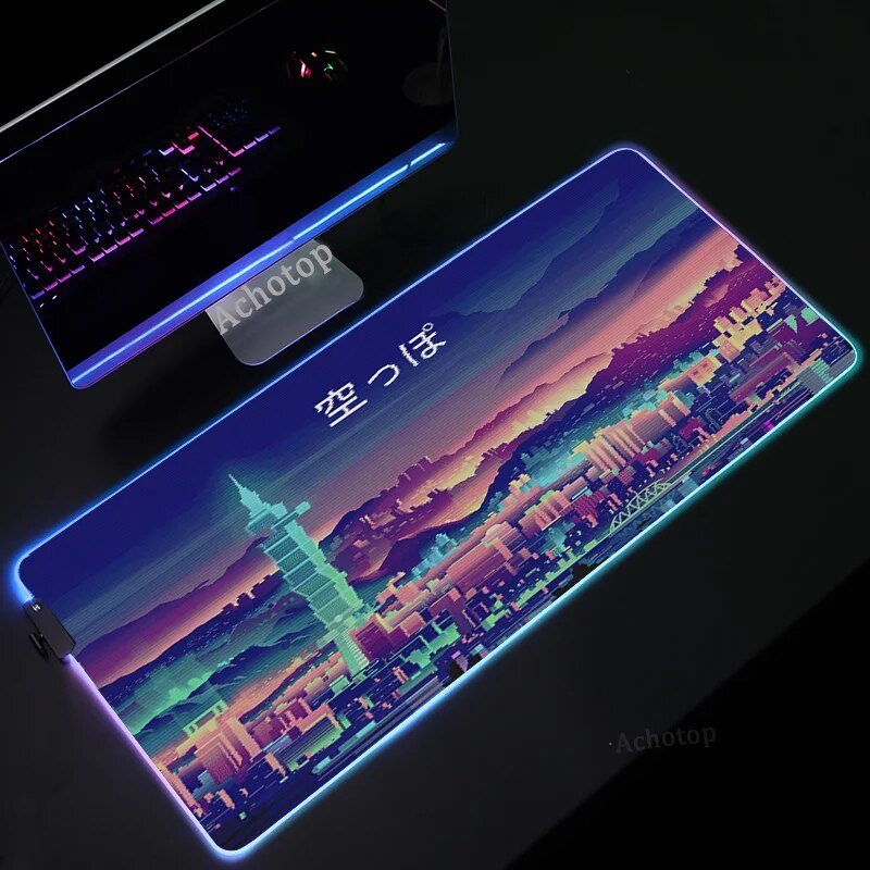 Mouse Pad RGB Gabinete Gamer PC Computer Anime Keyboard Mouse Mat Led ...