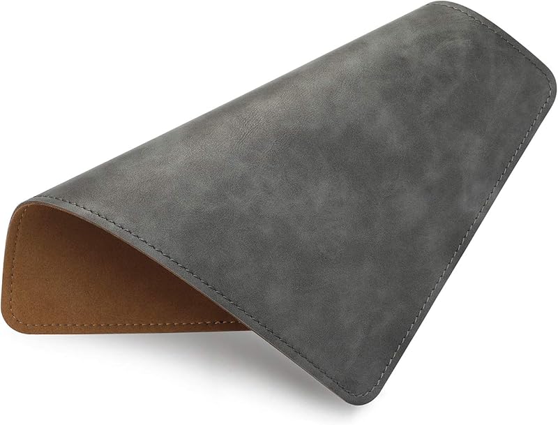 Mouse Pad，Round Mouse Pad，PU Mouse Pad，Leather Mouse Pad with Stitched Edge Micro-Fiber Base ...