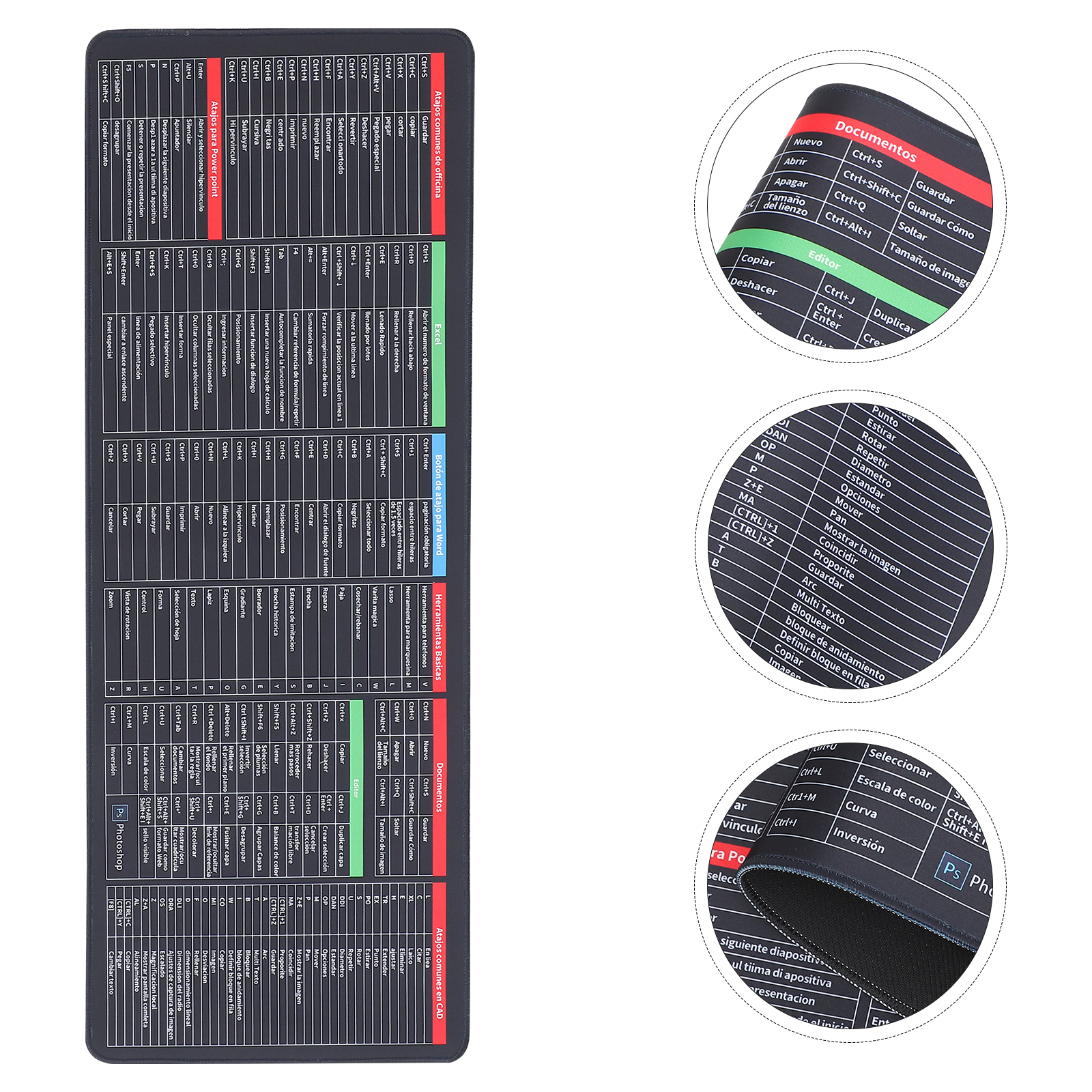 Mouse Pad Rubber Bottom Keyboard Mat Keyboard Shortcut Mouse Pad Desk ...