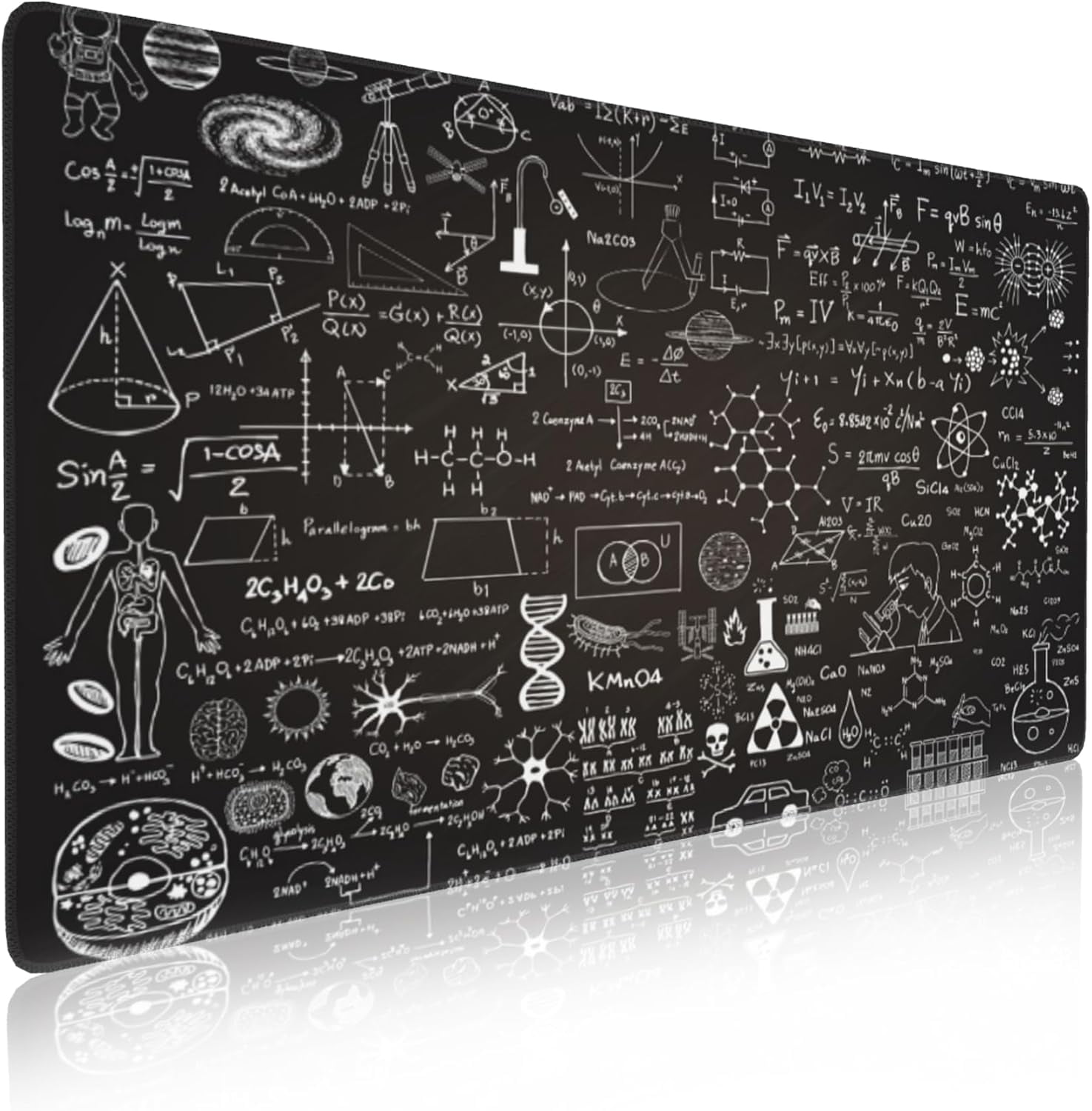 Mouse Pad Science Formulas Large Gaming Mouse Mat with Stitched Edges ...