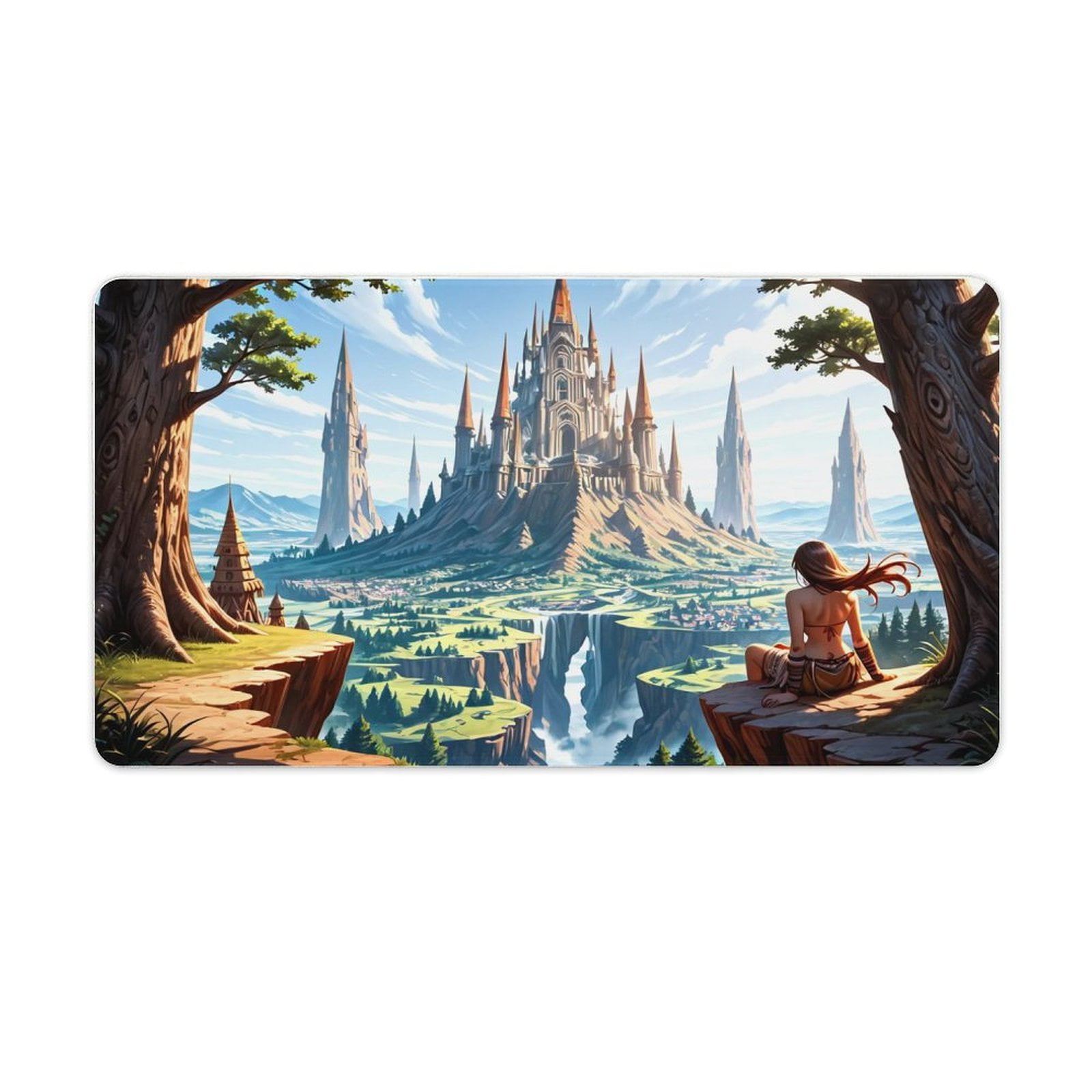 Mouse Pad Sizes Size 15.7”X29.5” Flexibility Landscape Art The Crack in The World Character ...