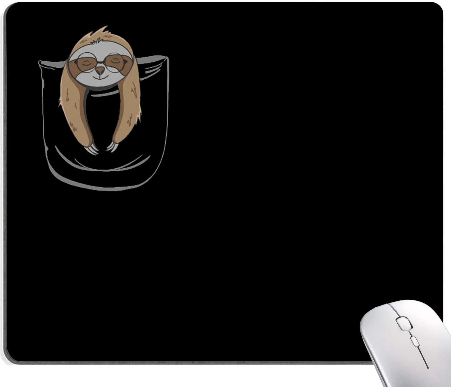 Mouse Pad, Sloth Mouse Pad, Black Mouse Pad with Animal, Cute Mouse ...